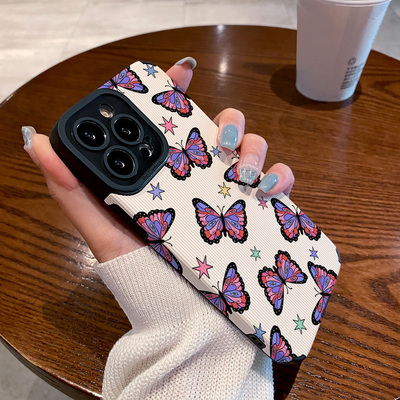 适用vivo x90 60 x70 x80 x50 pro手机壳x27 x20 x23幻彩版 x80proplus保护套白底彩色蝴蝶男女创意个性高级