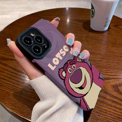 可爱卡通红熊适用vivo x60 x70 x80 x50 pro手机壳x27 x20 x23幻彩版 x80proplus保护套草莓熊硅胶软壳女网红