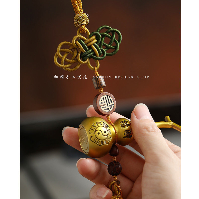 五帝钱门对门真品铜n葫芦挂件开口装朱砂压门槛纯铜吉祥结古币挂