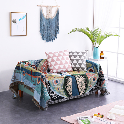 美式乡村热卖ins沙发毯酒店床B尾搭毯家用老虎椅全覆盖防尘盖巾