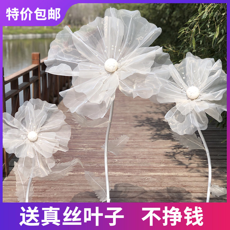 婚庆仿真花路引布置 舞台婚礼背景花饰 真T丝婚礼背景花艺