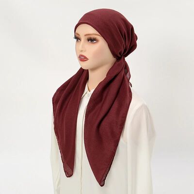 Muslim Solid Color  Caps for Women Innovative Design Long Co