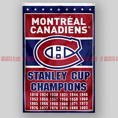 NHL蒙特利尔加拿大人队冰球俱乐部冠军队旗Montreal Canadiens