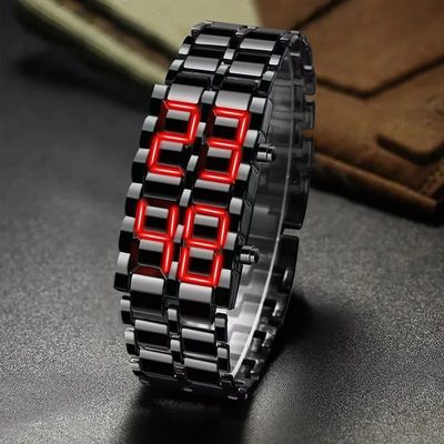Fashion Mens Digital Lava Wrist Watch Men Black Full Metal R