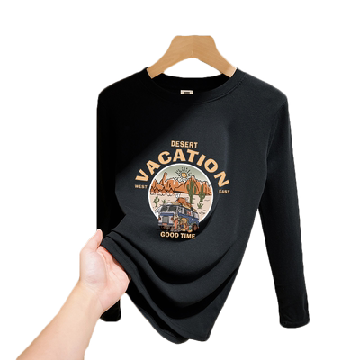 秋冬季加绒黑色t恤打底衫女内搭