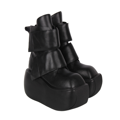 不加绒2024经典Lolita punk厚底松糕10CM中筒靴M3916