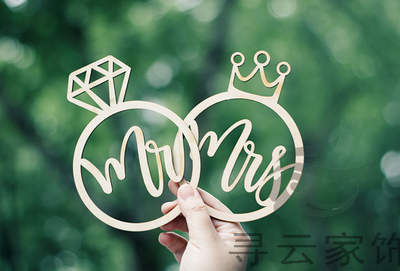 复古木质拍摄mrs手持婚礼道具