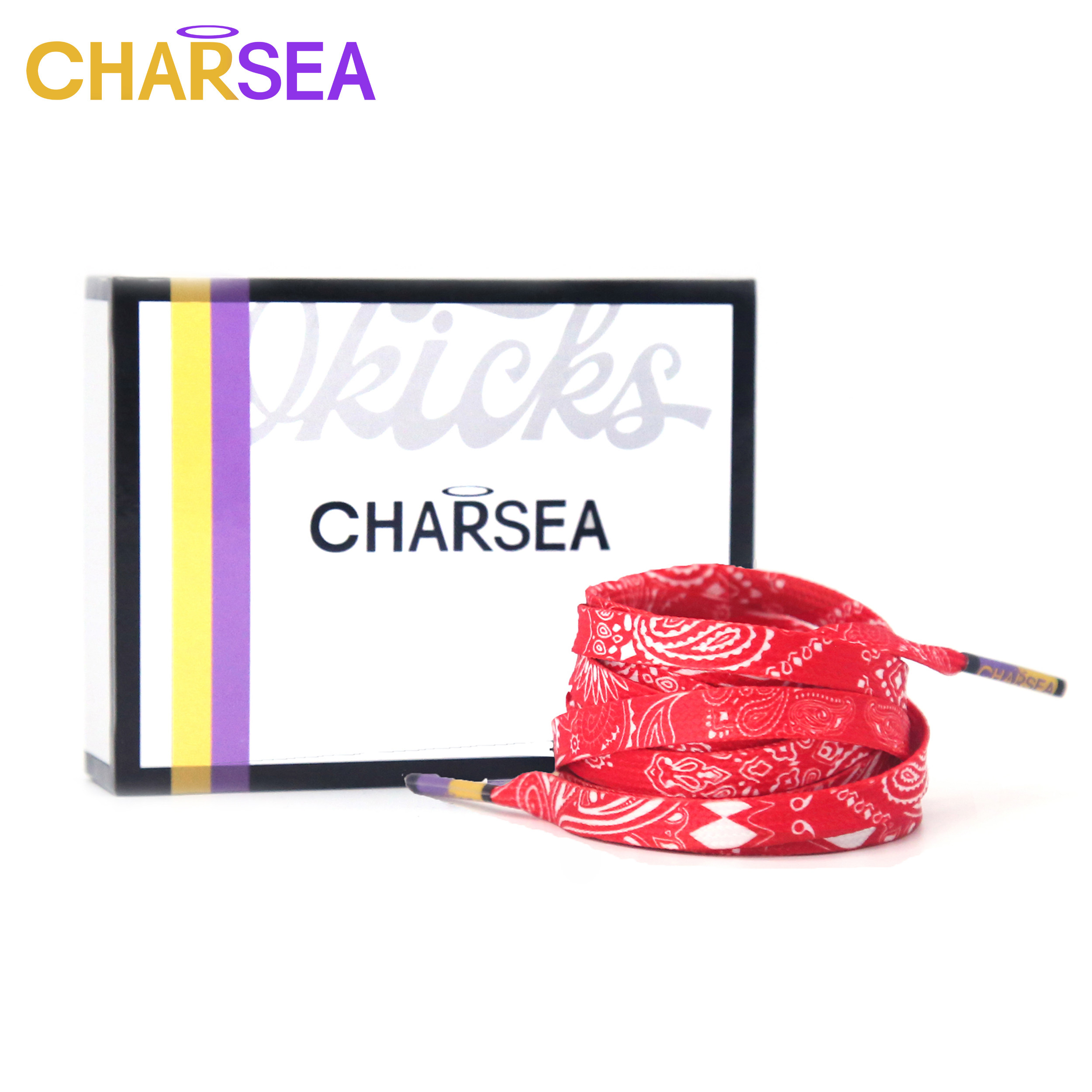 CHARSEA高贵灵魂20ss适配AJ1AF1原装红腰果花鞋带扁 LH0120-016_虎窝淘