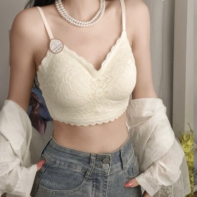 法式蕾丝美背透气显瘦抹胸