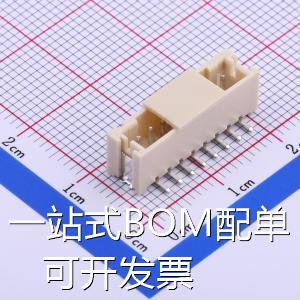 HX20007-8AB 线对板/线对线连接器 系列:PH 2mm 1x8P 立贴 母座