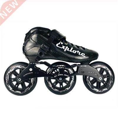 125mm 3 Wheels Marathon Inline Speed Skating Patines Big 3X1