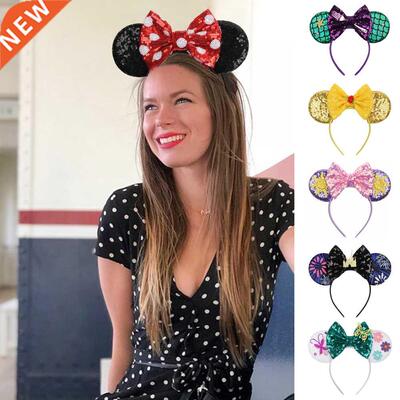 Summer 2022 Women Fashion Mouse Ears Headband New Sequin Bow