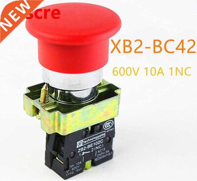 1pcs High Quality XB2-BC42 40mm mushroom head button push bu