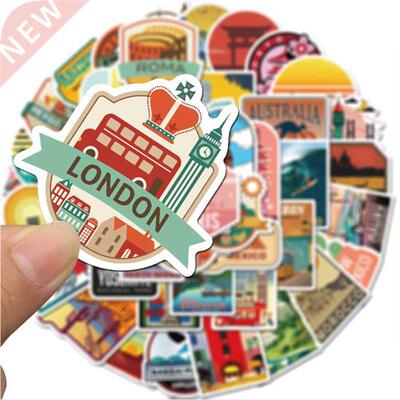 50pcs Travel City Landscape Cartoon Graffiti Sticker DIY Mo