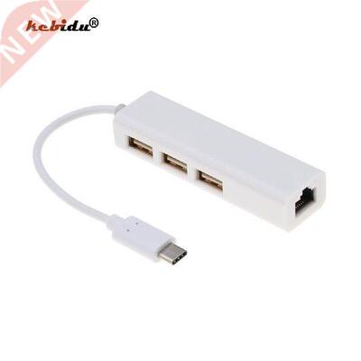 kebidu USB C to Ethernet Adapter with Type C USB 3.1 HUB 3