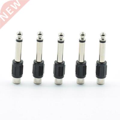 5pcs RCA/AV Female Jack to 6.35mm 1/4 Inch Male Mono Audio A