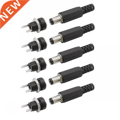 5/10 Pair DC022B 5.5mm x 2.1mm Plastic DC Plug + Female Sock