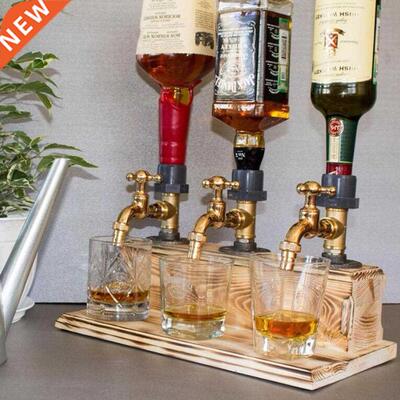 Party Liquor Alcohol Whiskey Wood Dispenser Faucet Shape