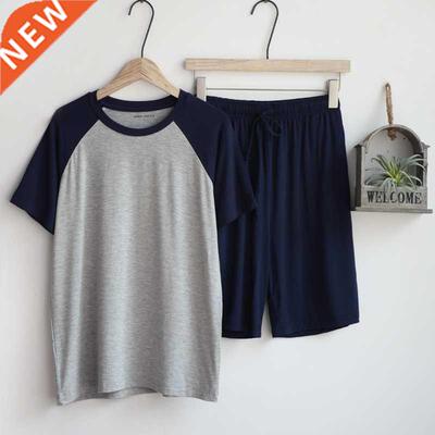 Modal summer pajamas for men thin section loose short sleeve