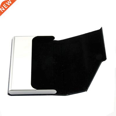 Business Name Card Holder Luxury PU Leather Stainless Stee