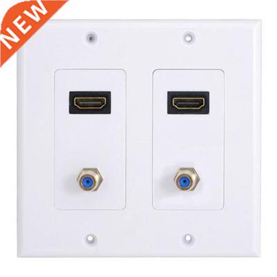 2HDMI Wall Plate Composite Video Audio Adapter Jack Outlet P