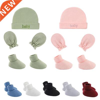 Newborn Hat+Gloves+Socks Set for Baby Boy&Girl Cotton Fa