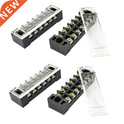 4 Pcs 15A Dual Row 6P Screw Connector Electric Barrier Termi
