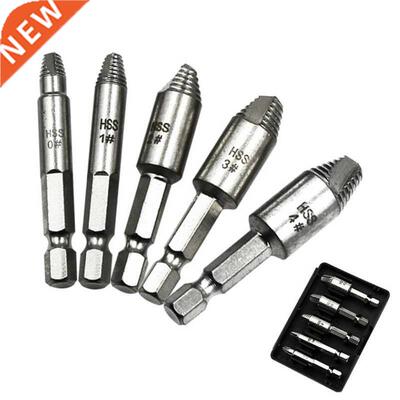 5pcs Damaged Screw Extractor Drill Bits Guide Set Broken Spe