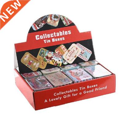 1pc Christmas Tinplate Gift Box Storage Jar Rectangle