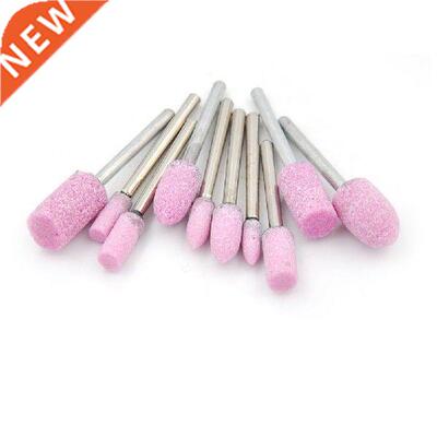 10pcs Abrasive Pink Mounted Stone Rotary Tool Grinding