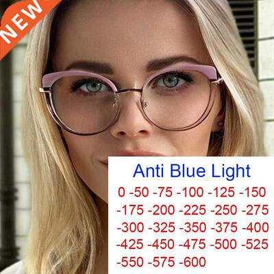 Luxury Brand Blue Light Blocking Myopia Glasses Women Unique