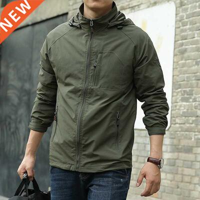 Men's Waterproof Military Jacket Spring Autumn Casual Windbr