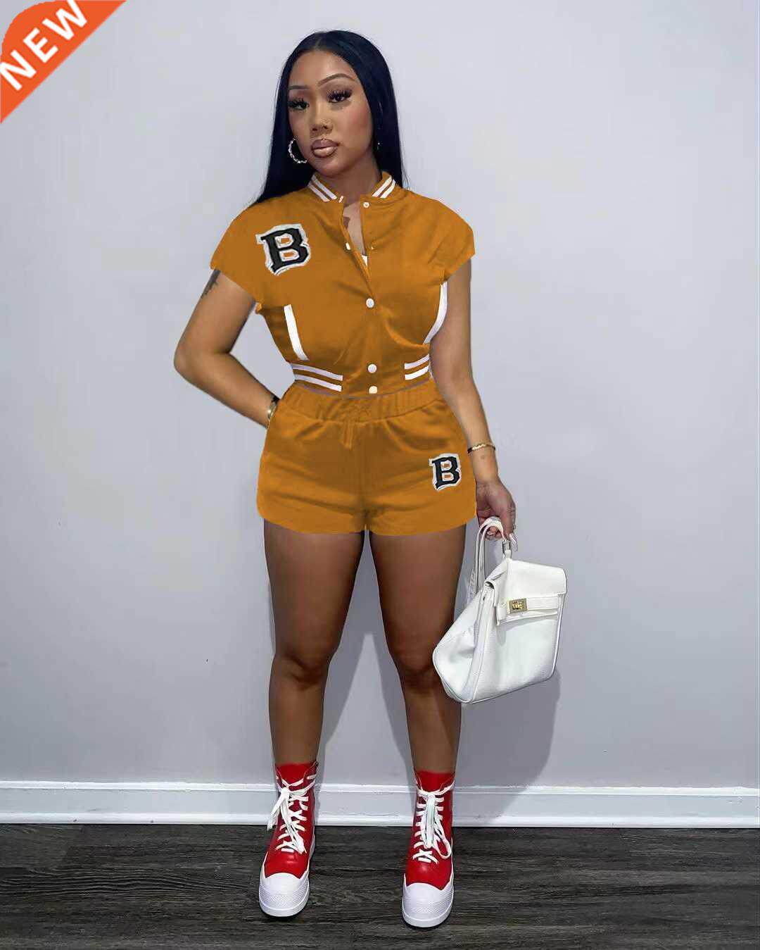 2022 Ladies Fashion Jacket Baseball Uniform Shorts Letter Pr