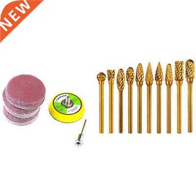 1 Set Double Cut Titanium Carbide Rotary Burr Set & 50 P