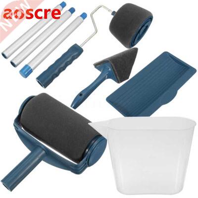 8Pcs Paint Runner Pro Roller Brush Handle Tool Edger Room Wa