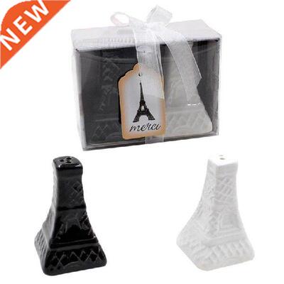 2pcs Spice Bottle Set Ceramic Seasoning Bottle Eiffel Tower