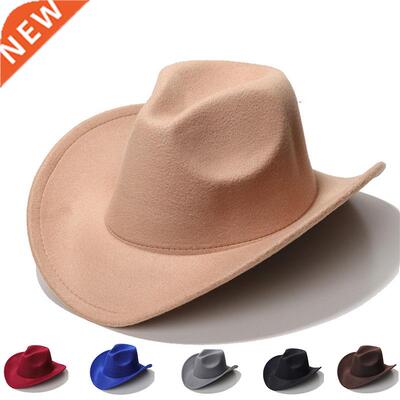 Pure Color Cowboy Cap Fedoras Man Hat Woman's Hats Fashion C