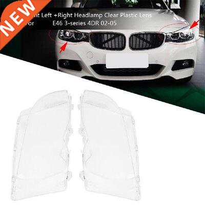 Headlight Lens Cover Left Right Headlamp Clear Plastic Lens