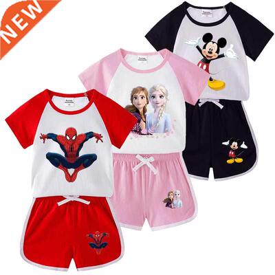 2022 Casual Baby Kids Spiderman Clothes Sets Baby Boys Short