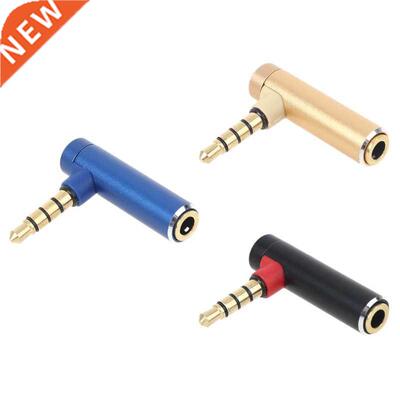 90 Degree L Shape 4 Poles .5mm Male to Female AUX Headphon