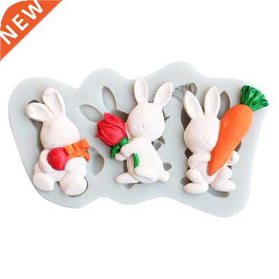 Easter Bunny Silicone Fondant Mold DIY Clay Gypsum Wax Mould