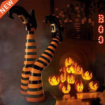 1 Par Halloween Evl Wtch Legs Props Upsde Down Wzard