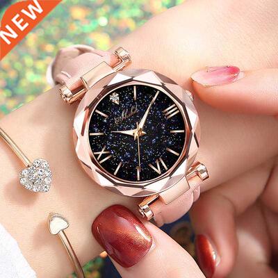 1pc Women Watch Fashion Leather Band Ladies Quartz Wrist