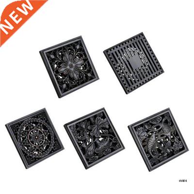 Black Brass Square Floor Drain Invisible Drain Strainer Squa