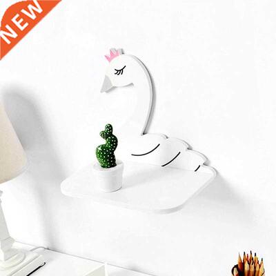 Cute Swan Storage Holders Floating Shelf Childen Room