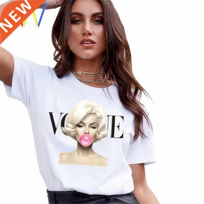 For T-shirts White T shirt Women Tops Women's ladies Tees