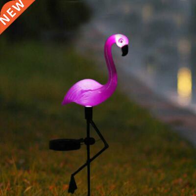 Solar Power Pink Flamingo Lawn Light Decoration Garden Stak