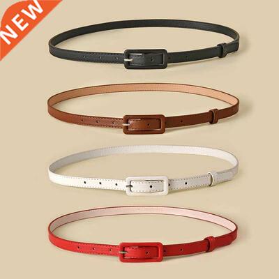 Mult-color Lady's Slender Thn Belt Square Head Pn Bu