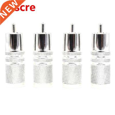 4pcs H F Audo slver plated Audo RCA Plug