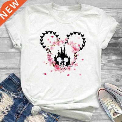 Minnie Mouse Flower Floral Printed T Shirt Women 90s Vintage
